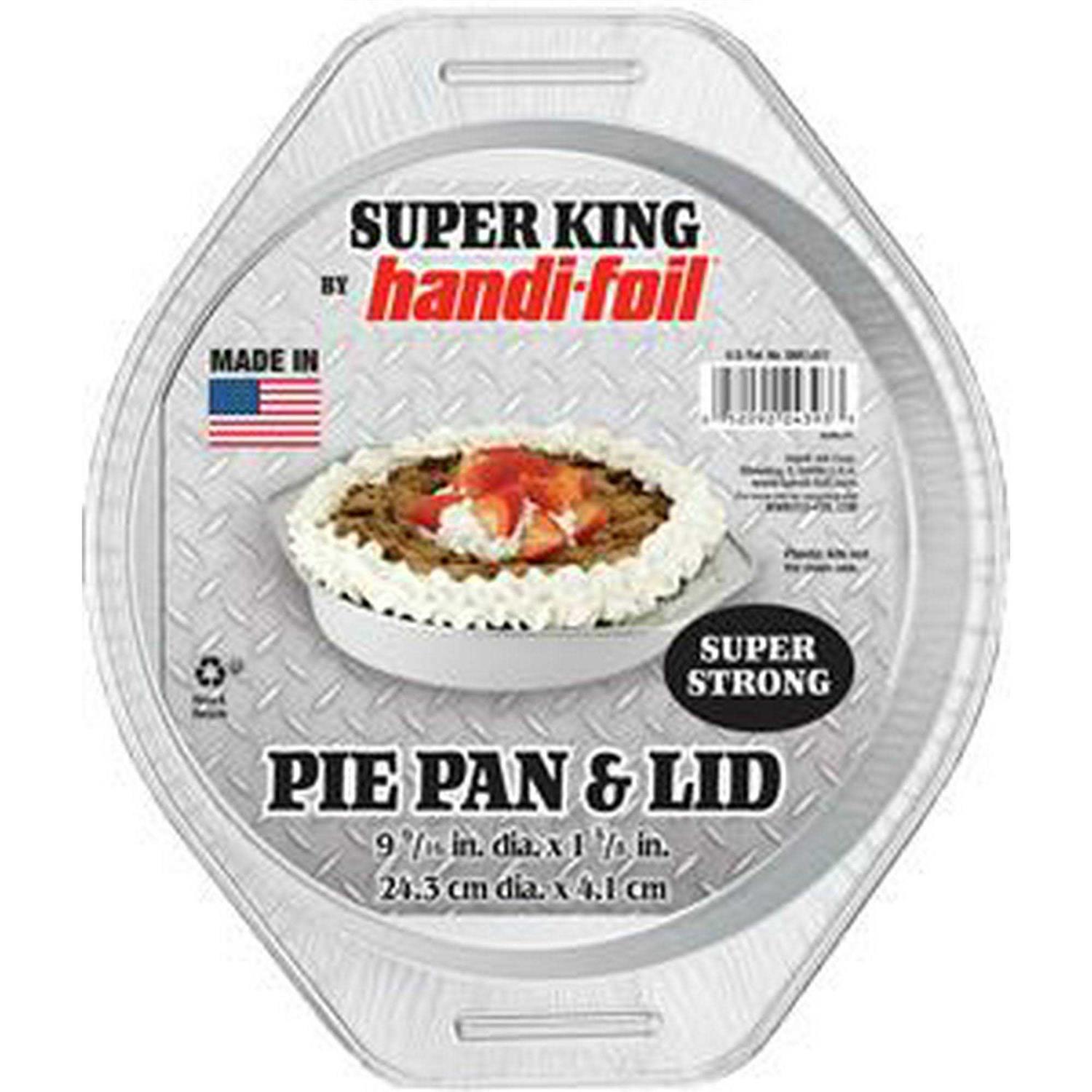 Handi-foil Heavy Duty Aluminum Pie Pan with Handles & Plastic Lid 2 ...