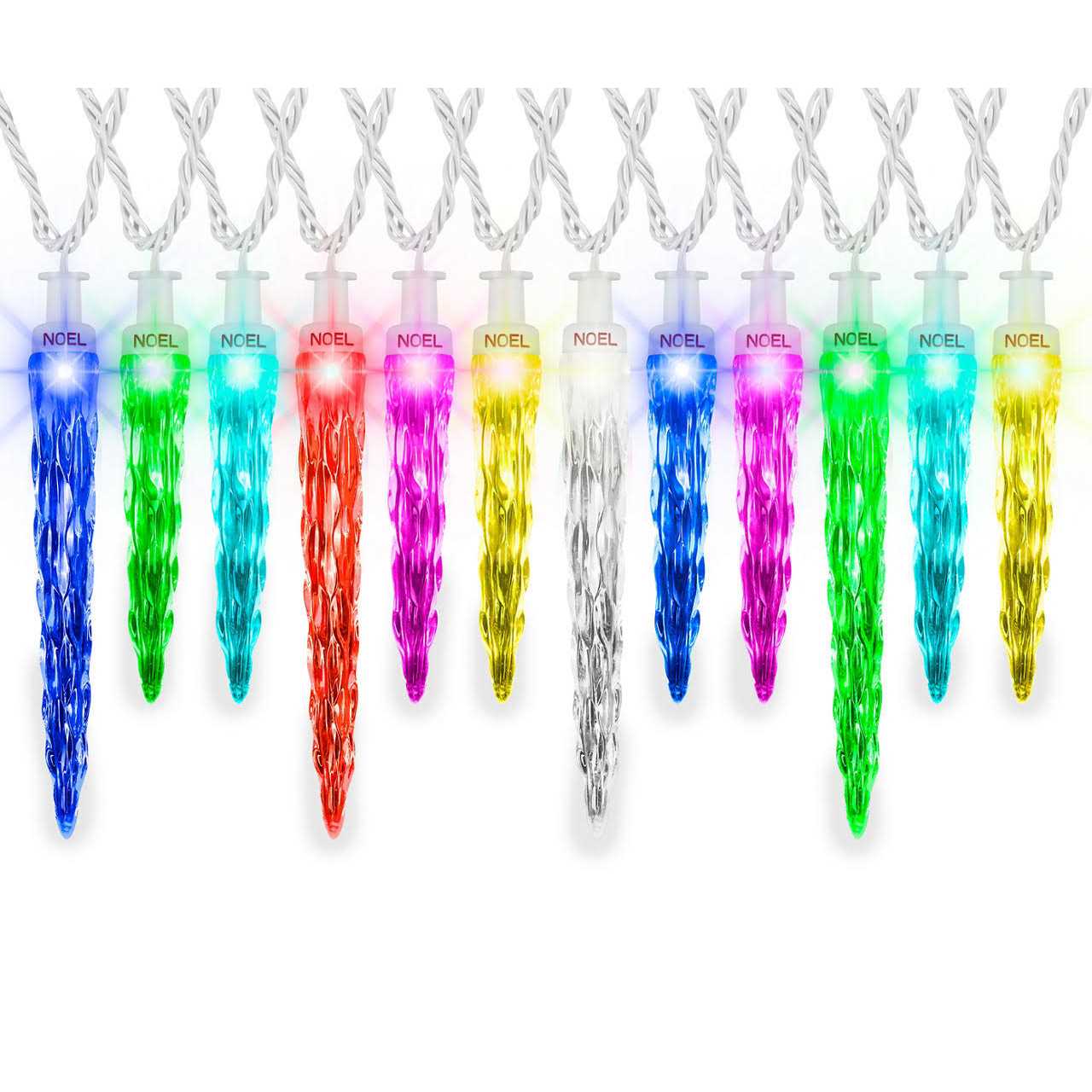Gemmy LED Lightshow ColorMotion Deluxe Multi-Color Icicle Light Set ...