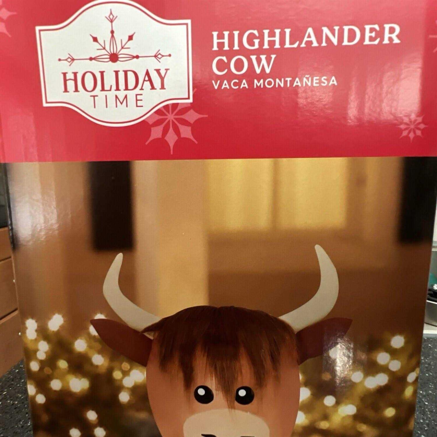 Holiday Time Highlander Scottish Cow 3.5 Ft Christmas Airblown ...