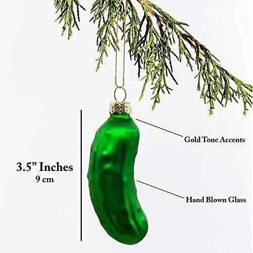 German Christmas Pickle Ornament Tradition Decor Green Glass Tree ...