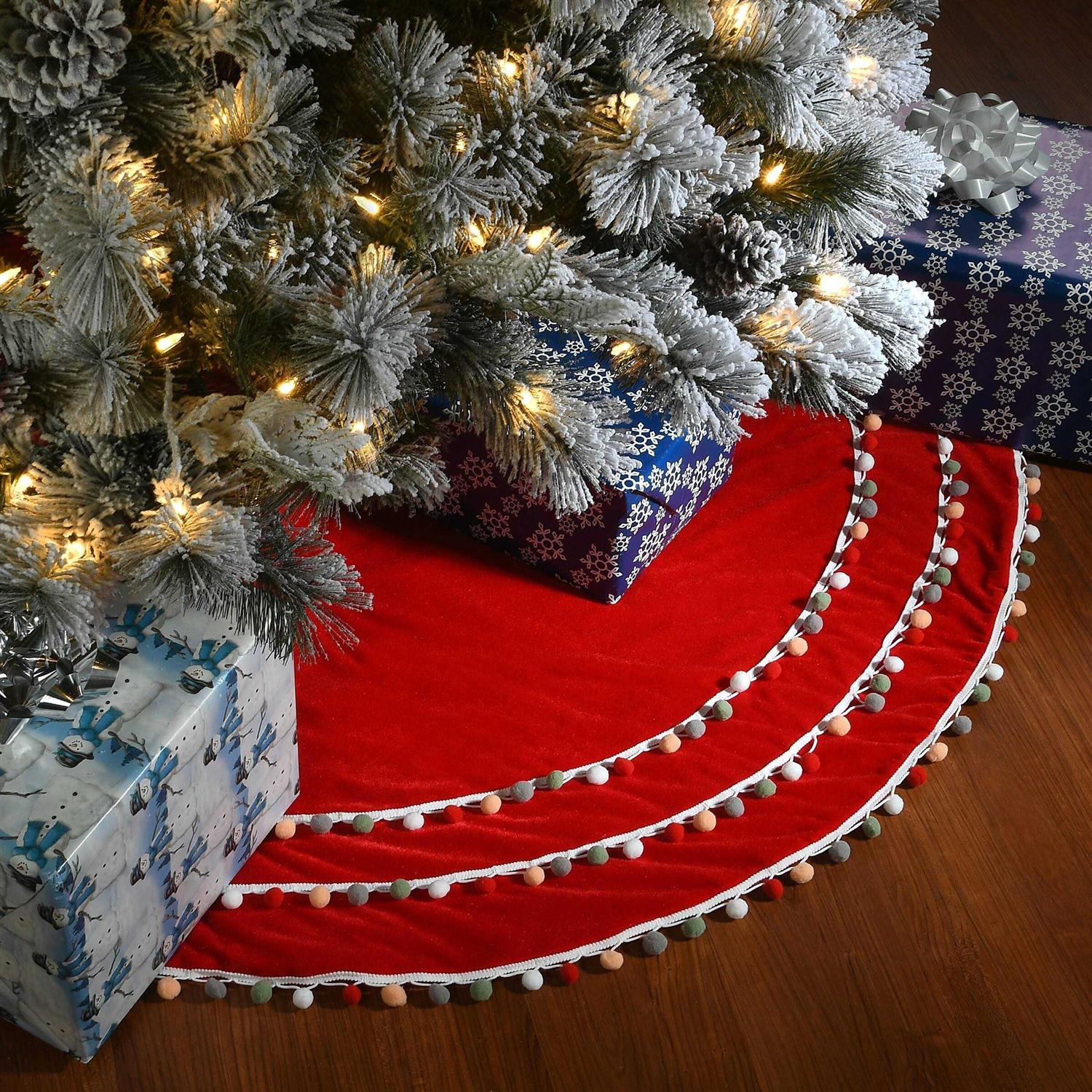 National Tree General Store Collection Red Velvet Tree Skirt - Home ...